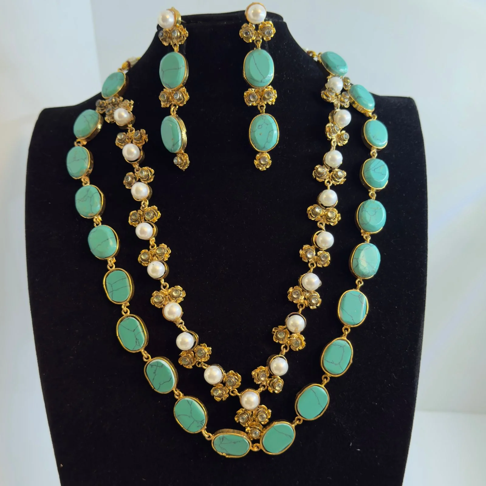 TURQUOISE MALA SET - Mornee Jewellery